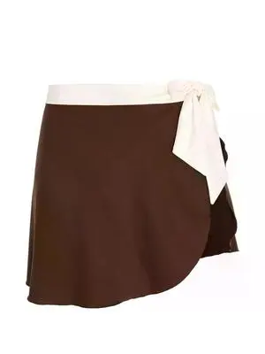NOIRE SWIMWEAR Aria Wrap-style Mini Skirt - Brown
