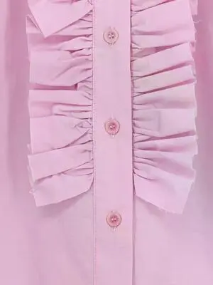 NUDE Ruffled-trim Cotton Shirt