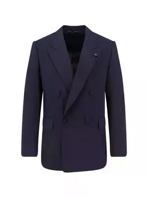 LARDINI Double-breasted Tuxedo Blazer - Blue