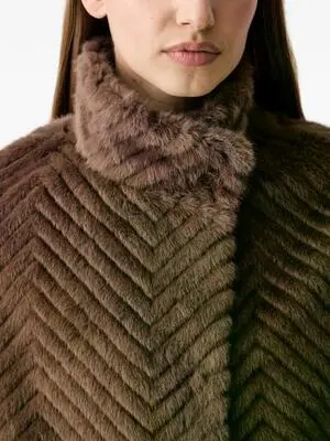 Joseph Ribkoff Chevron-pattern Faux-fur Jacket