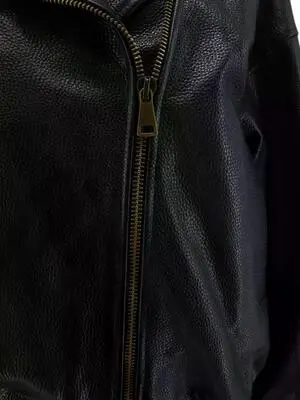SEMICOUTURE Belted Leather Biker Jacket