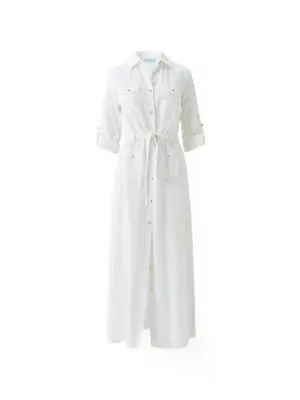 Melissa Odabash Belted Button-up Midi Dress - White