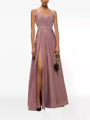 Pinko Long Taffeta Dress With Slit - Pink