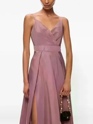 Pinko Long Taffeta Dress With Slit - Pink