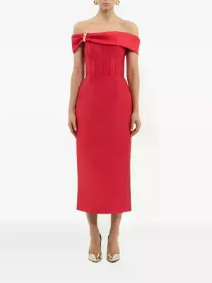 Rebecca Vallance Esmerald Midi Dress - Red