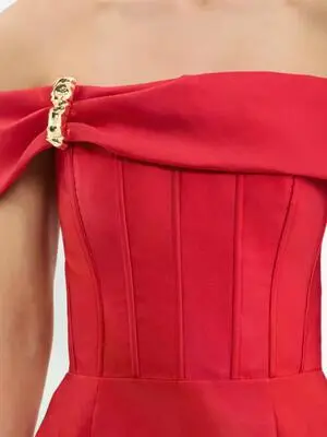 Rebecca Vallance Esmeralda Midi Dress With Gold Hardware