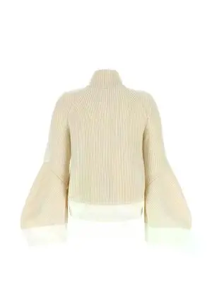 Sacai Ribbed-knit Panelled Jacket