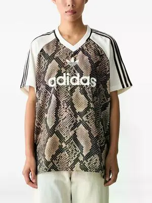 Adidas Snakeskin-print T-shirt - Brown