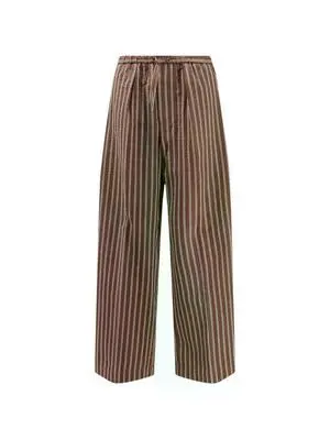 Closed Wynston Striped Cotton Palazzo Pants - Brown