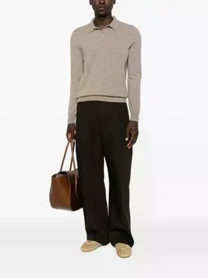 Eric Bompard Long-sleeve Cashmere Polo Shirt - Neutrals