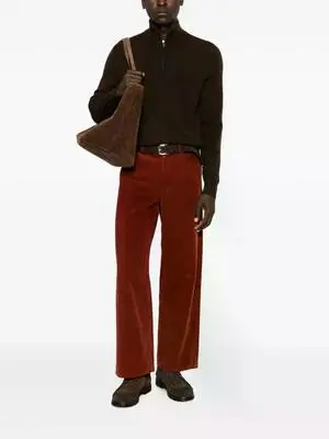 Eric Bompard Zip-neck Cashmere Knit - Brown