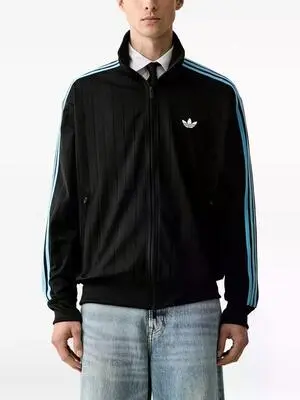 Adidas Firebird Stripe-detail Zip-up Sweatshirt