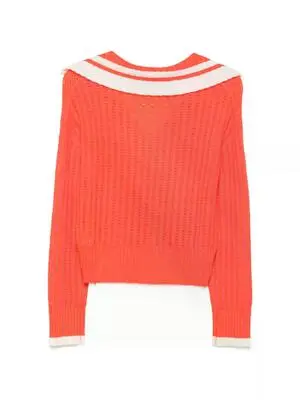 Patrizia Pepe Open-knit Sweater With Stripe Detail