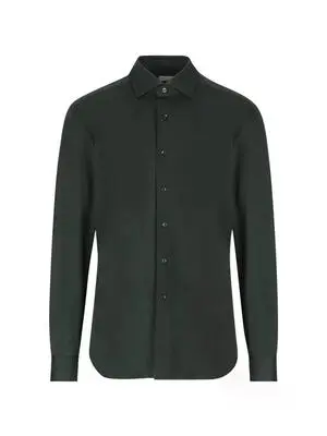 XACUS Twill-weave Long-sleeve Shirt - Green