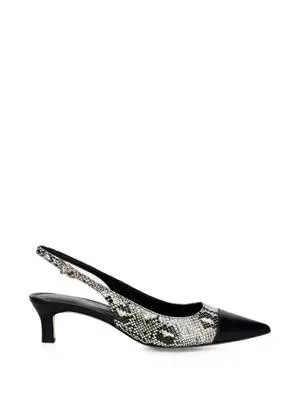Michael Kors Amara Snake-effect Pointed-toe Pumps - Neutrals