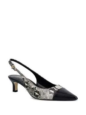 Michael Kors Amara Snake-effect Pointed-toe Pumps - Neutrals
