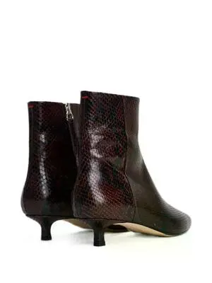 AeydĒ Snakeskin-effect Pointed-toe Ankle Boots