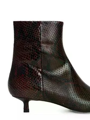 AeydĒ Snakeskin-effect Pointed-toe Ankle Boots