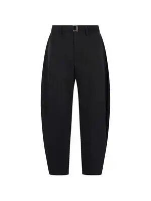 Sacai Belted Pleated Trousers - Black