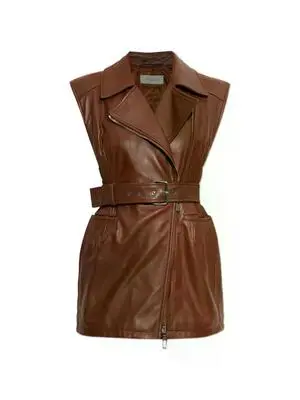 Sportmax Belted Waistcoat - Brown