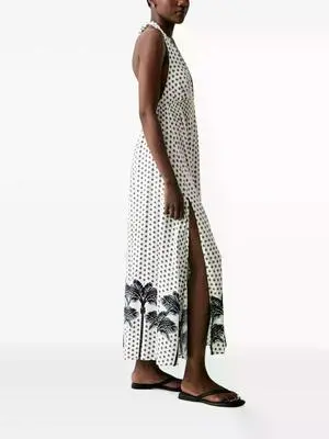 Marc O'polo Halterneck Maxi Dress With Palm Print