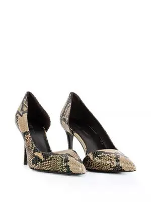 Khaite Jett D'orsay Python-effect Leather Pumps