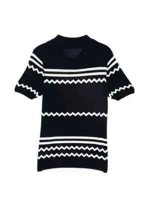 Cynthia Rowley Ziggy Cropped Polo Shirt