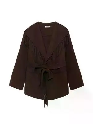 Simkhai Rowen Fringe-trimmed Wool Jacket - Brown