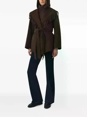 Simkhai Rowen Fringe-trimmed Wool Jacket - Brown