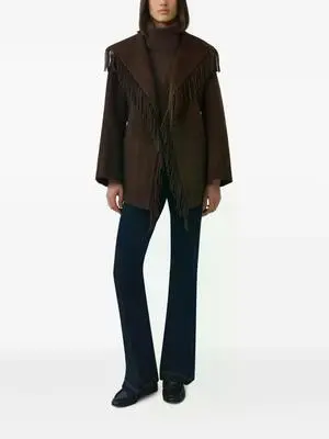Simkhai Rowen Fringe-trimmed Wool Jacket - Brown