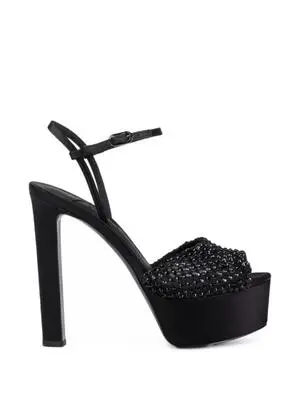 LE SILLA Gilda Crystal-embellished Platform Sandals - Black