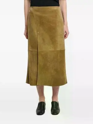 Studio Nicholson Asymmetric Suede Skirt - Neutrals