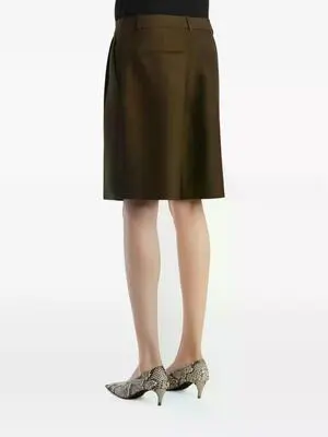 Khaite Auggie Knee-length Shorts In Sculptural Cady - Green