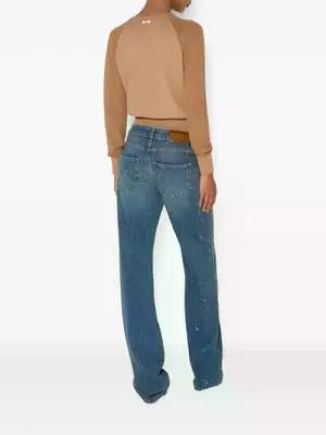 Elisabetta Franchi Palazzo Jeans With Rhinestones