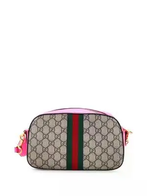 Gucci Ophidia Convertible Camera Bag Gg Coated Canvas With Leather