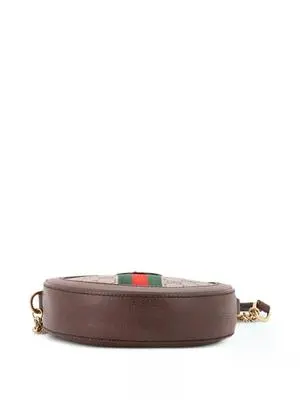 Gucci Ophidia Round Shoulder Bag Gg Coated Canvas Mini Crossbody Bag - Brown