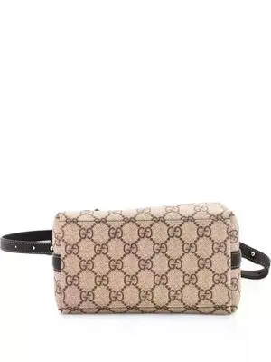 Gucci Gg Emblem Gg Coated Canvas Small Bucket Bag - Brown