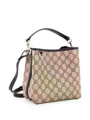Gucci Gg Emblem Coated Canvas Small Bucket Bag