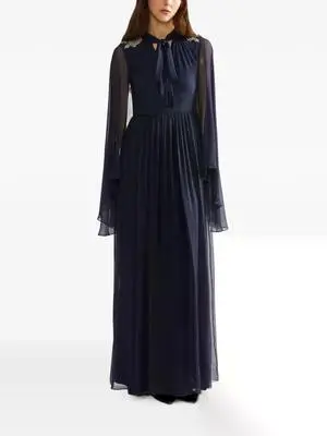Erdem Embellished Silk-creponne Maxi Gown