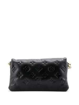 LOUIS VUITTON Convertible Coussin Pochette Monogram Embossed Lambskin Shoulder Bag - Black