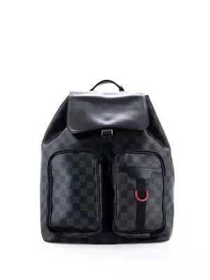 LOUIS VUITTON Utility Damier Graphite Backpack - Black