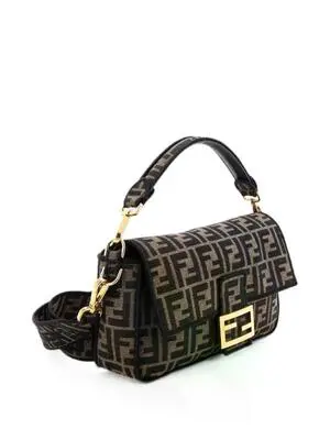 Fendi Zucca Canvas Baguette Shoulder Bag - Brown