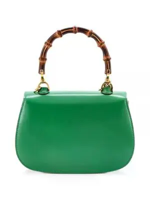 Gucci Bamboo 1947 Top Handle Bag Leather Small Satchel - Green