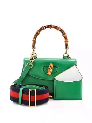 Gucci Bamboo 1947 Top Handle Bag Leather Satchel - Green