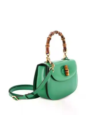 Gucci Bamboo 1947 Top Handle Bag Leather Satchel - Green
