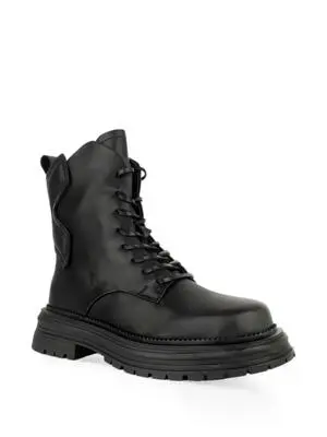 LINDA BAUMANN Paneled Lace-up Boots