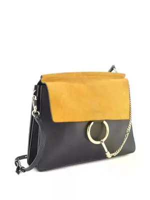 Chloé Faye Leather And Suede Medium Shoulder Bag - Orange