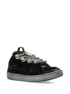 LANVIN Curb Chain-embellished Leather Sneakers