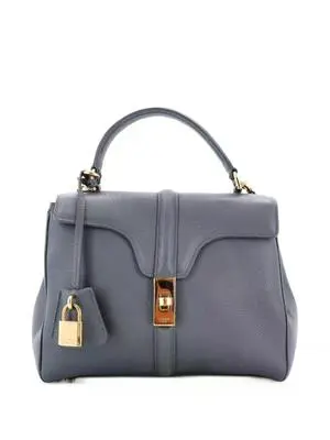 Celine Celine 16 Top Handle Bag Grained Calfskin Small Satchel Grey