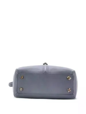 Celine 16 Top Handle Bag Grained Calfskin Small Satchel - Grey